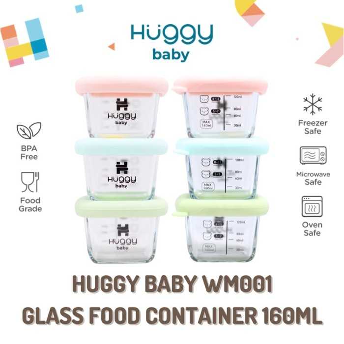 Jual Huggy Baby Tempat Makan Anak Glass Food Container WM001