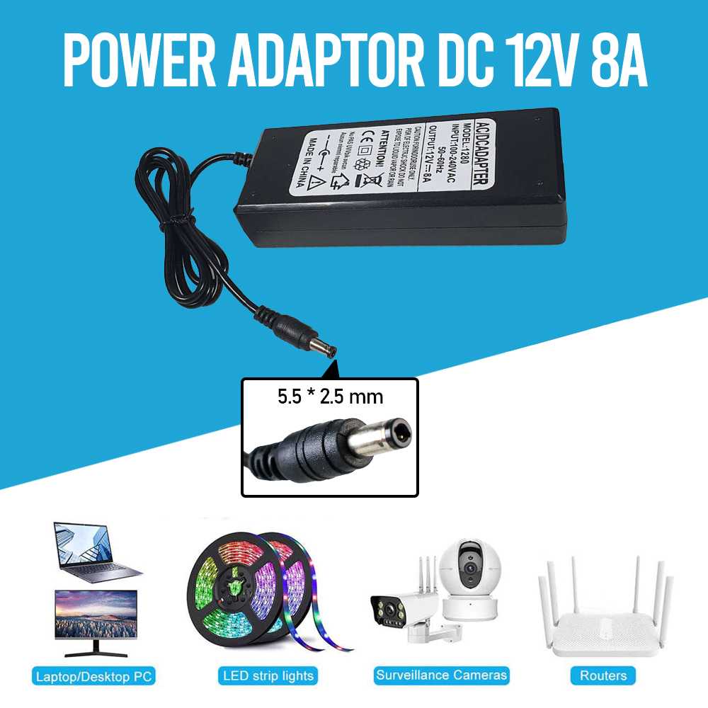 Jual VBS Adaptor Power Supply Converter AC to DC 12V 8A LED
