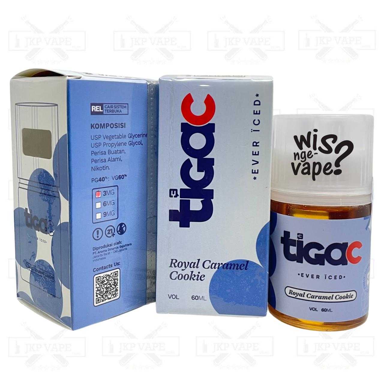 Jual Tigac Royal Caramel Cookie 60ml - Freebase Liquid | Jakmall.com