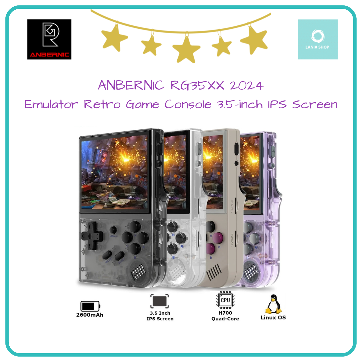 Jual ANBERNIC RG35XX 2024 - Emulator Retro Game Console 3.5-inch
