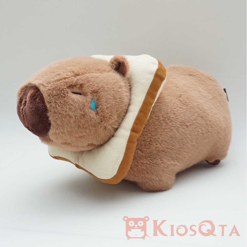 Jual boneka capybara marmut raksasa coklat pakai kalung roti