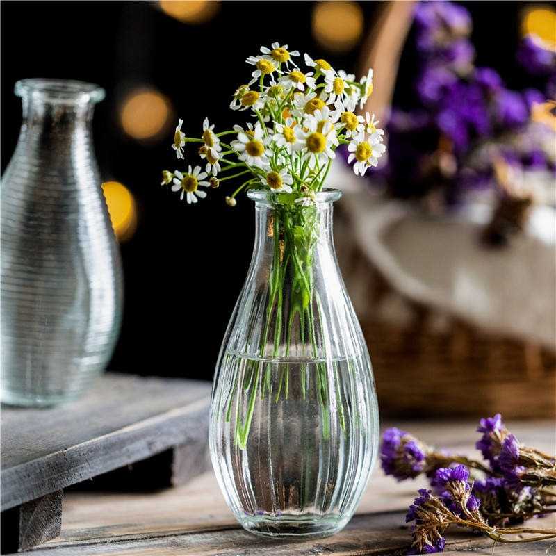 Jual Vas Bunga Minimalis Pot Dekorasi Ruangan Bahan Kaca 14cm