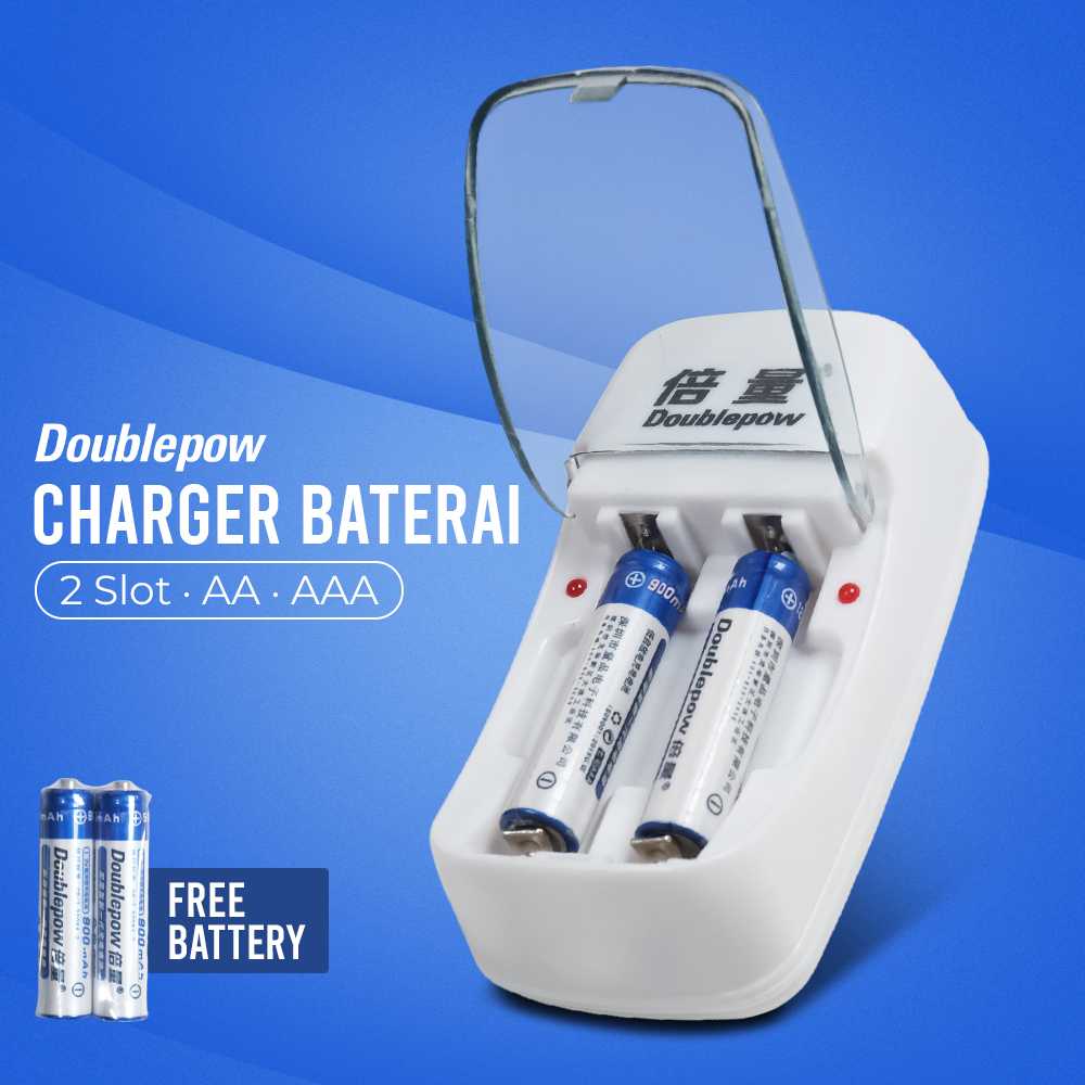 Jual Doublepow Charger Baterai Rechargeable 2 Slot AA AAA with
