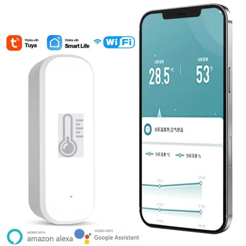 Jual Tuya Smart Life Temperature and Humidity Sensor Real Time