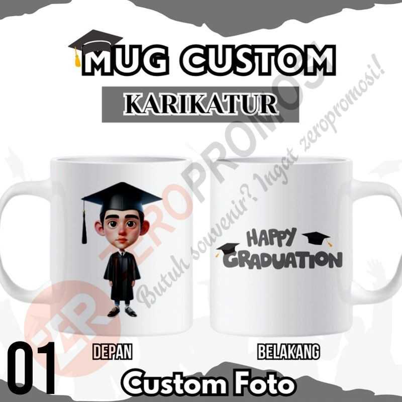 Jual Mug Custom Karikatur Wisuda | Jakmall.com