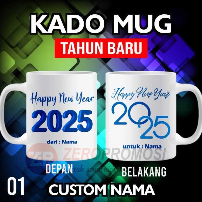 Jual Mug Tahun Baru / Kado ucapan Tahun Baru / Souvenir Hadiah