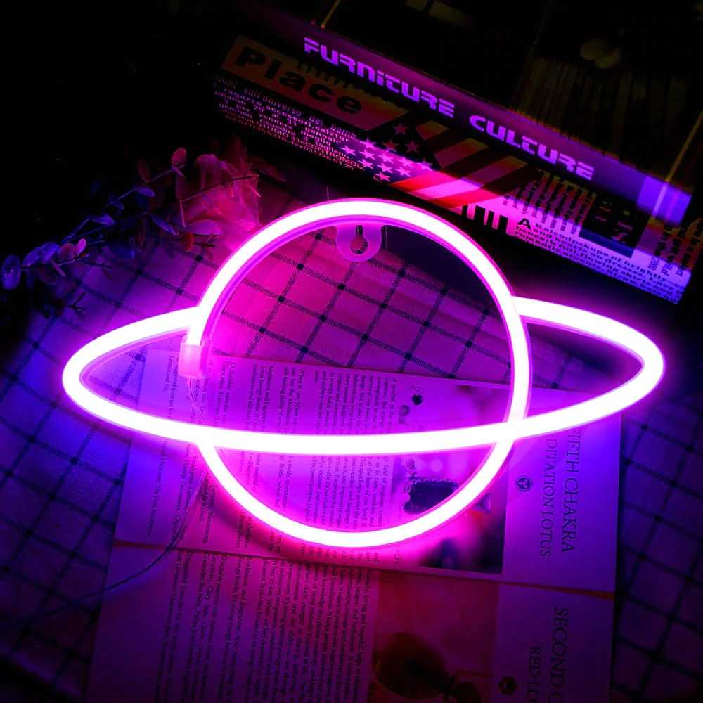 Jual Lampu Neon Dekorasi Planet Alien Awan Battery and USB Power