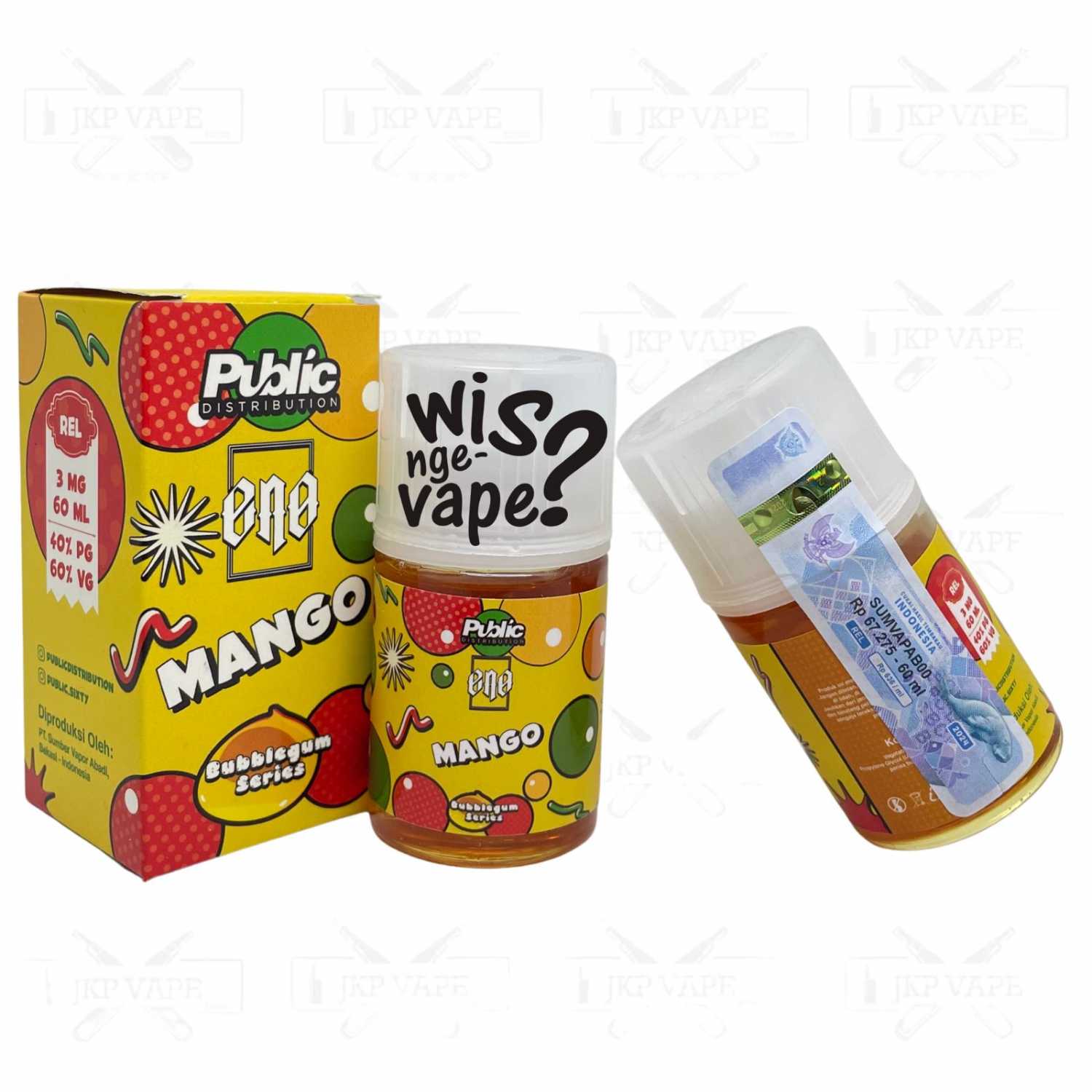 Jual Eno Mango Bubblegum 60ml - Liquid Vape Freebase By Public