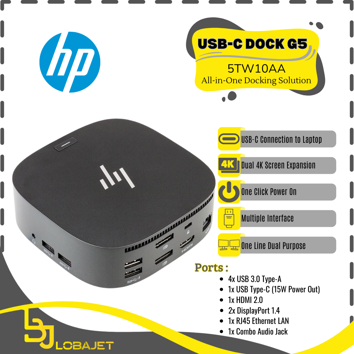 Jual HP USB-C Docking Station G5 - All-in-One Docking Solution