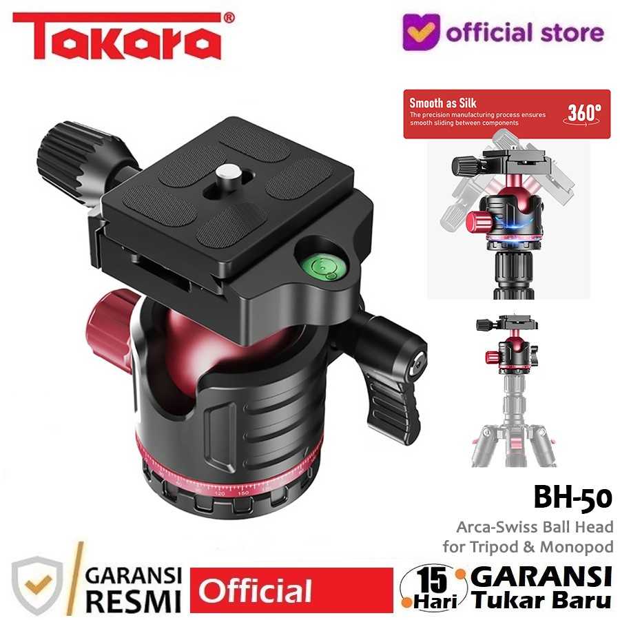 Jual Takara BH-50 Ball Head with Arca-Swiss Plate for Tripod