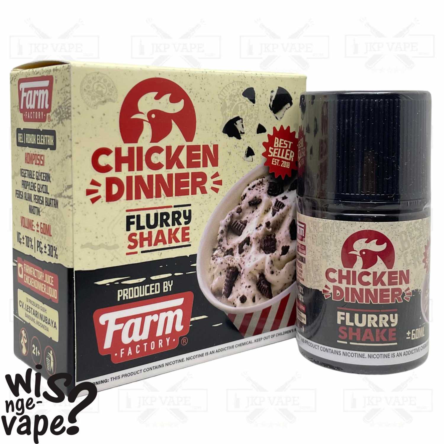 Jual Chicken Dinner Flurry Shake 60ml - Freebase Liquid by Farm