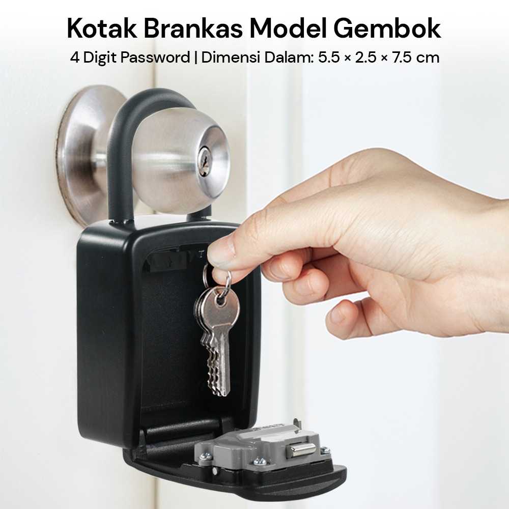 Jual MOOL Kotak Brankas Safety Lock Box Metal 4 Digit Password