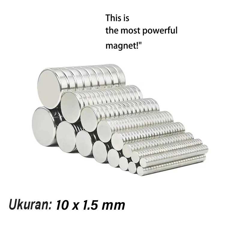 Jual YUE Magnet Bulat Powerful Neodymium NdFeB N35 10x1.5mm 100
