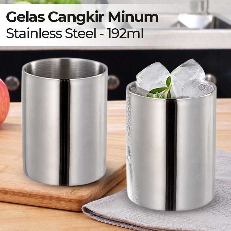 Jual Gelas Cangkir Minum Kopi Teh Stainless Kapasitas 192ml WMO