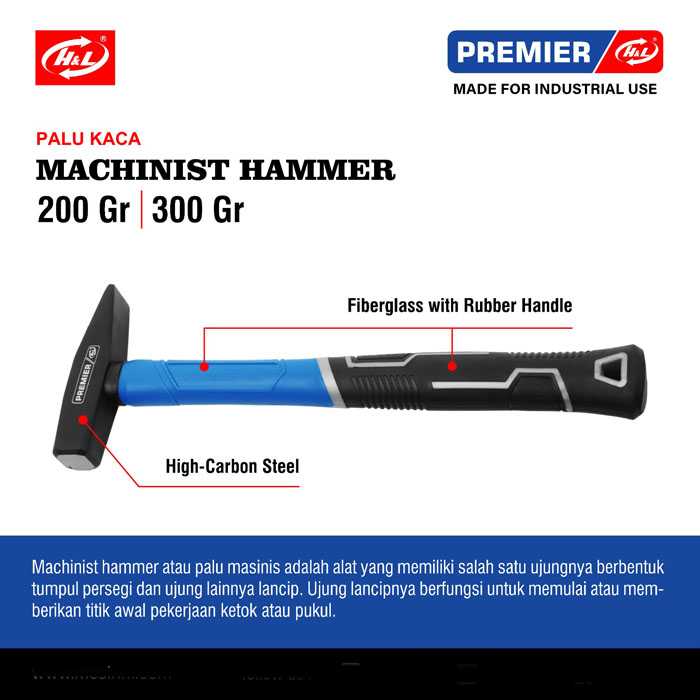 Jual HL Premier Palu Kaca Machinist Hammer 200G 300G | Jakmall.com