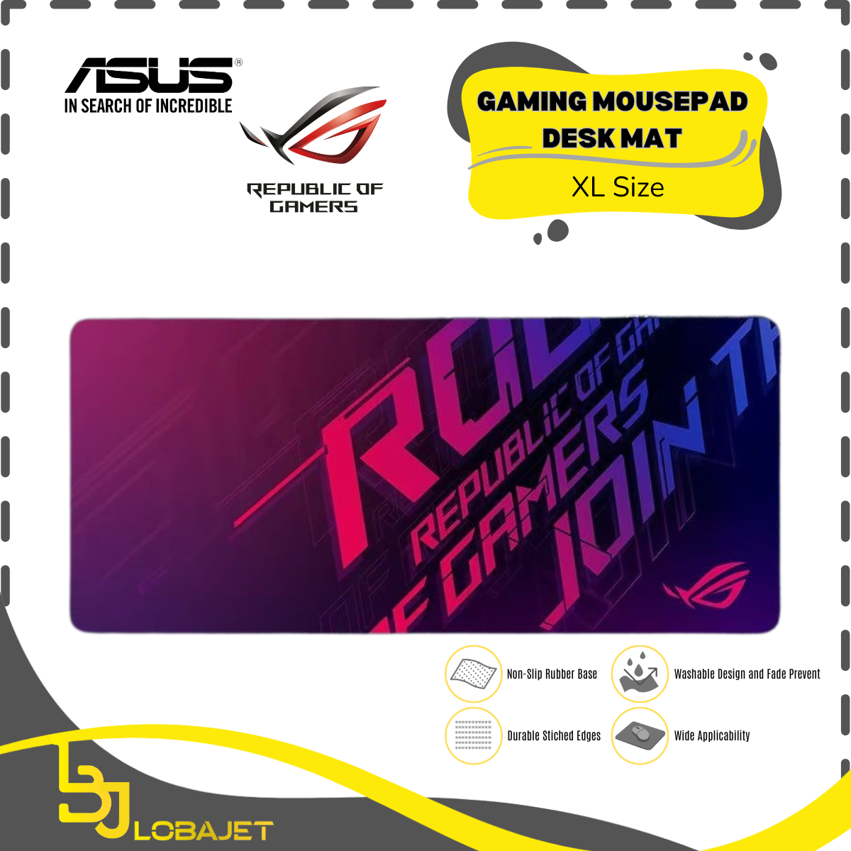 Jual Gaming Mousepad Desk Mat ASUS ROG - XL Size 70 x 30 cm