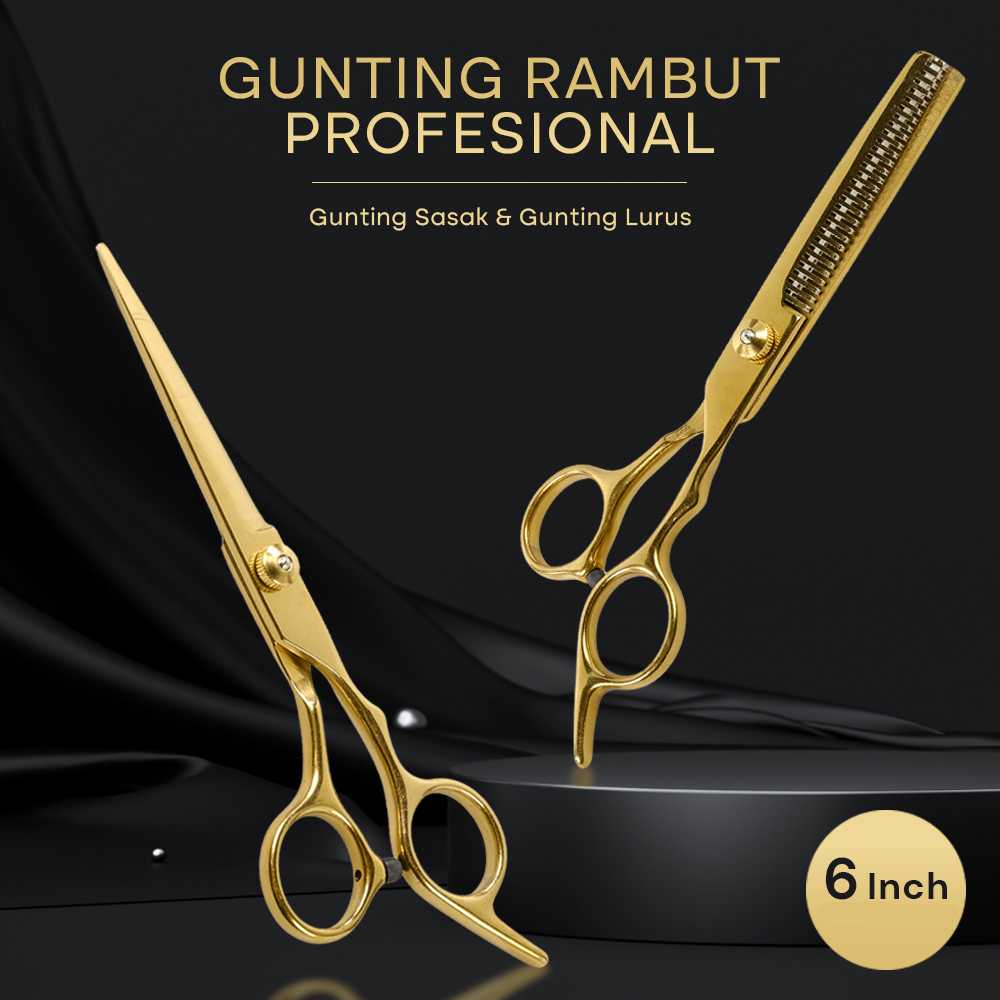 Jual KNIFEZER Gunting Rambut Lurus Sasak Buffing Stainless Steel