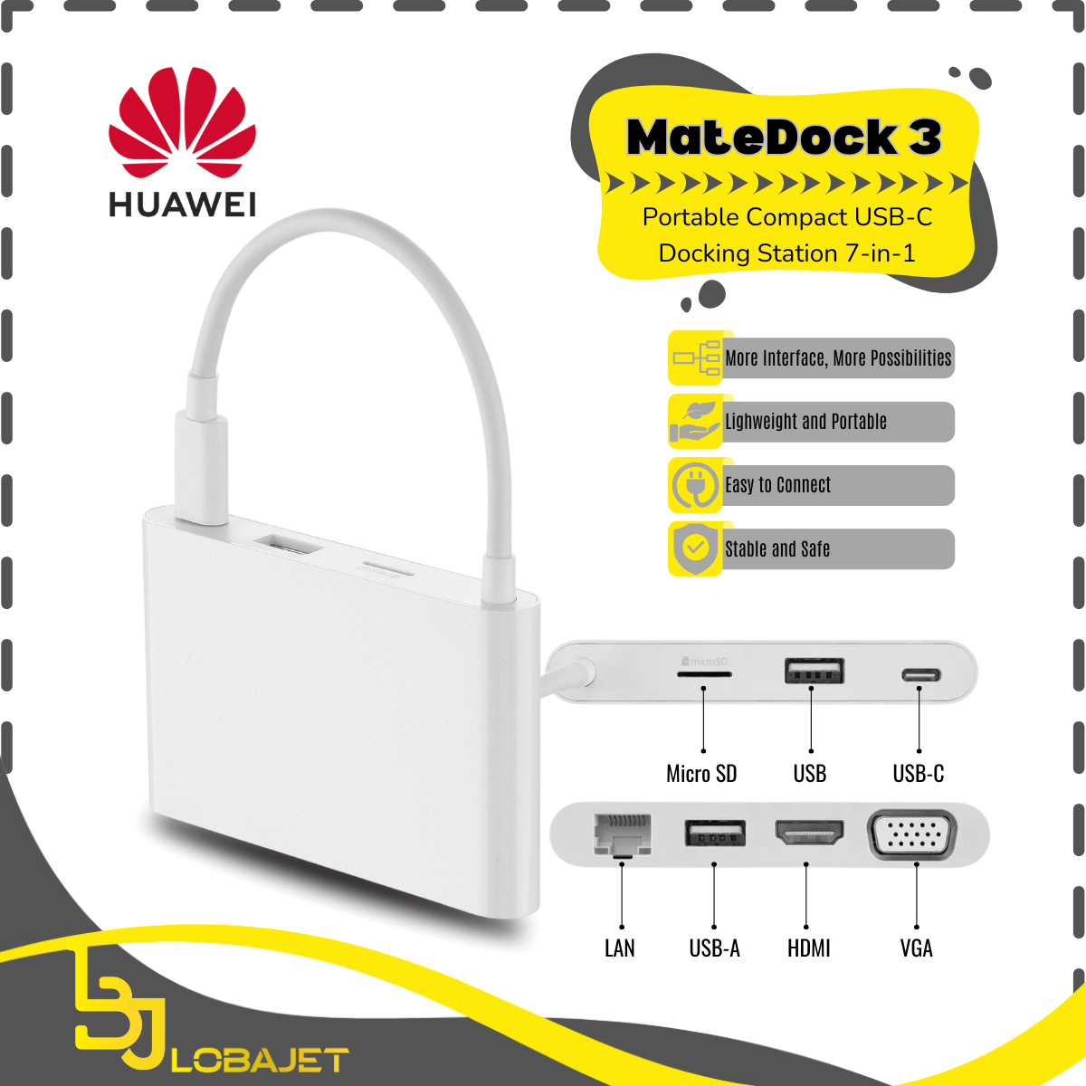 Jual HUAWEI MateDock 3 - Portable Compact USB-C Docking Station