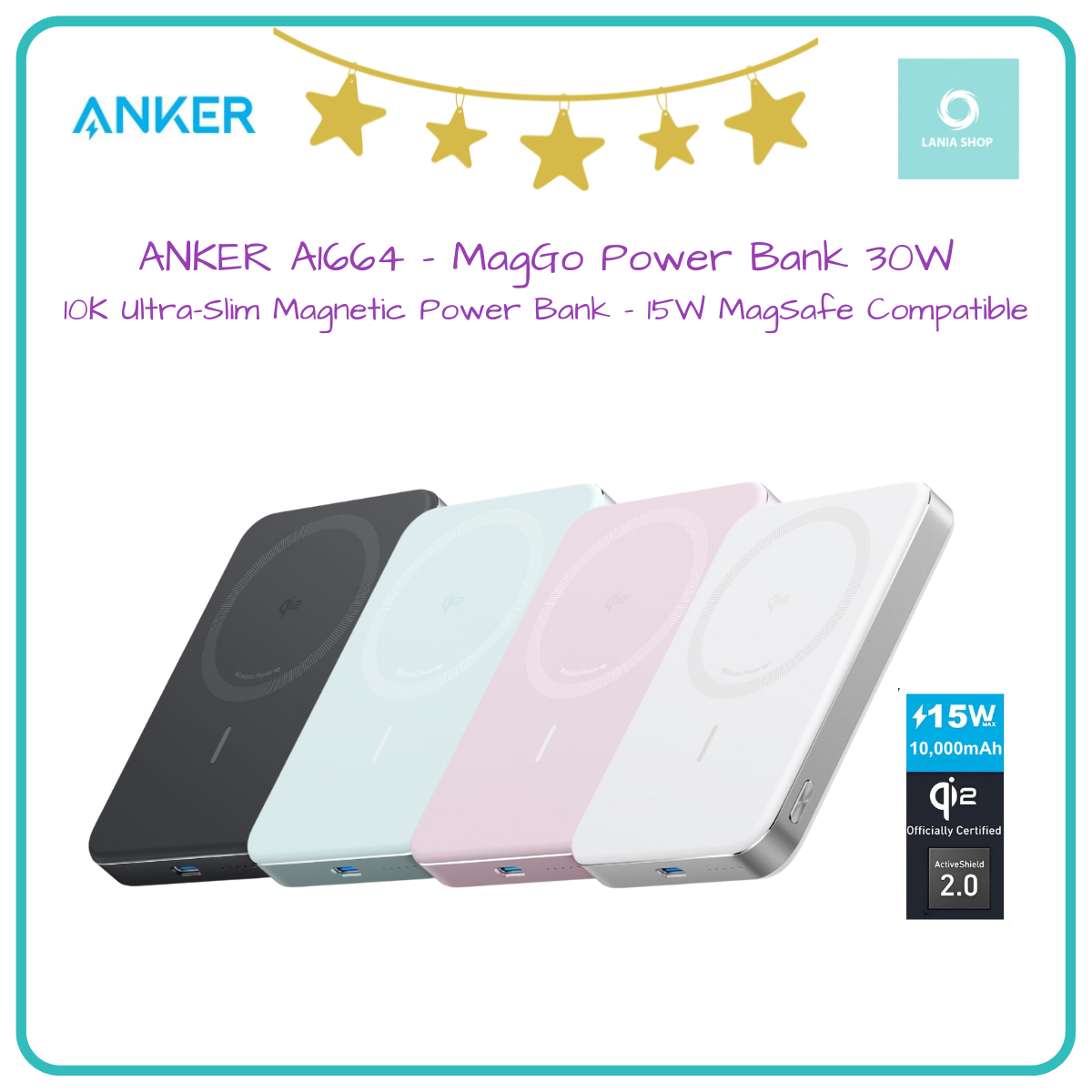 Jual ANKER A1664 - MagGo Power Bank 30W - 15 MagSafe Compatible