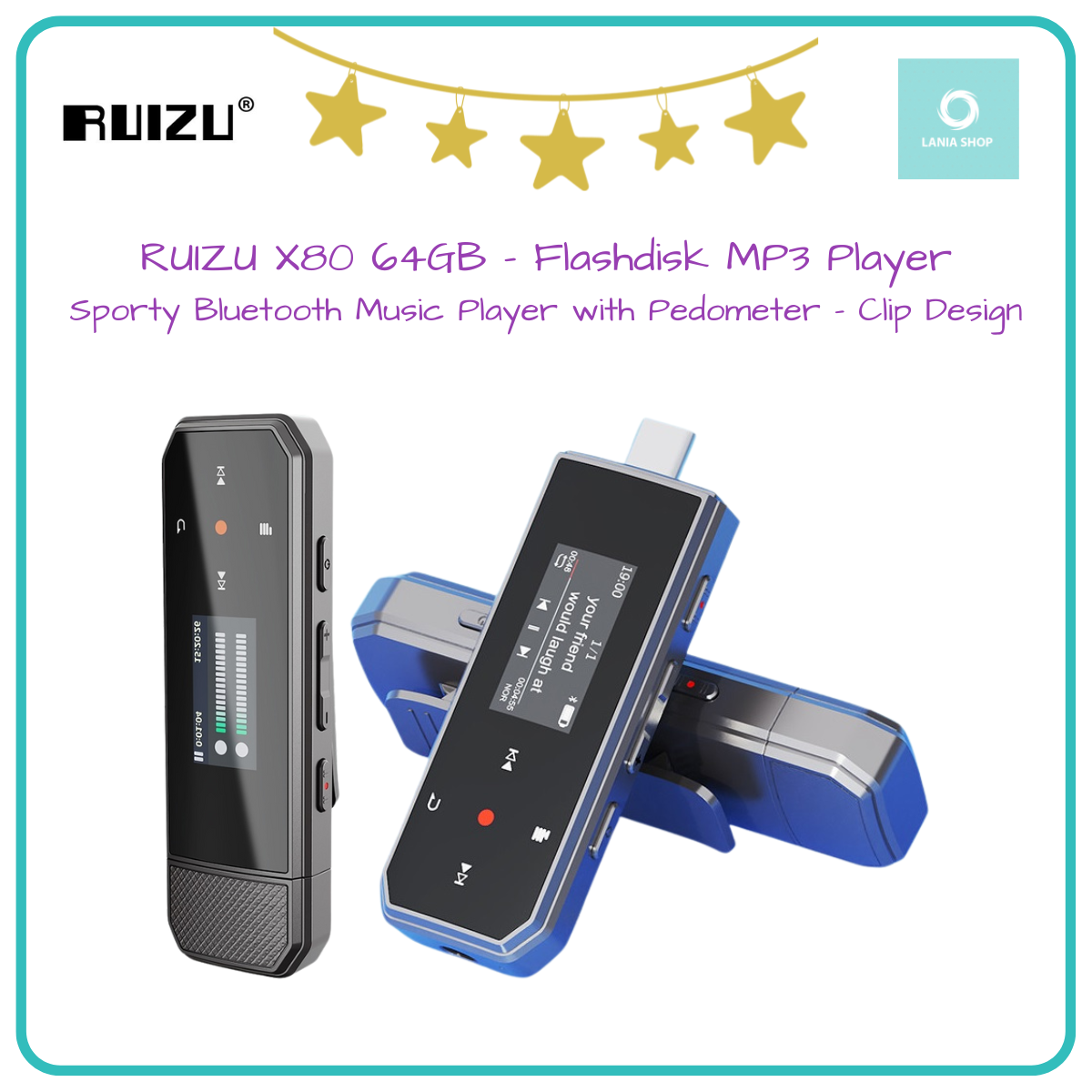 Jual RUIZU X80 64GB - Flashdisk MP3 Player - Sporty Bluetooth