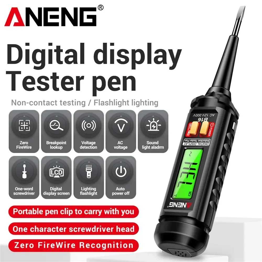 Jual ANENG Digital Multimeter Tespen Screwdriver Tester AC