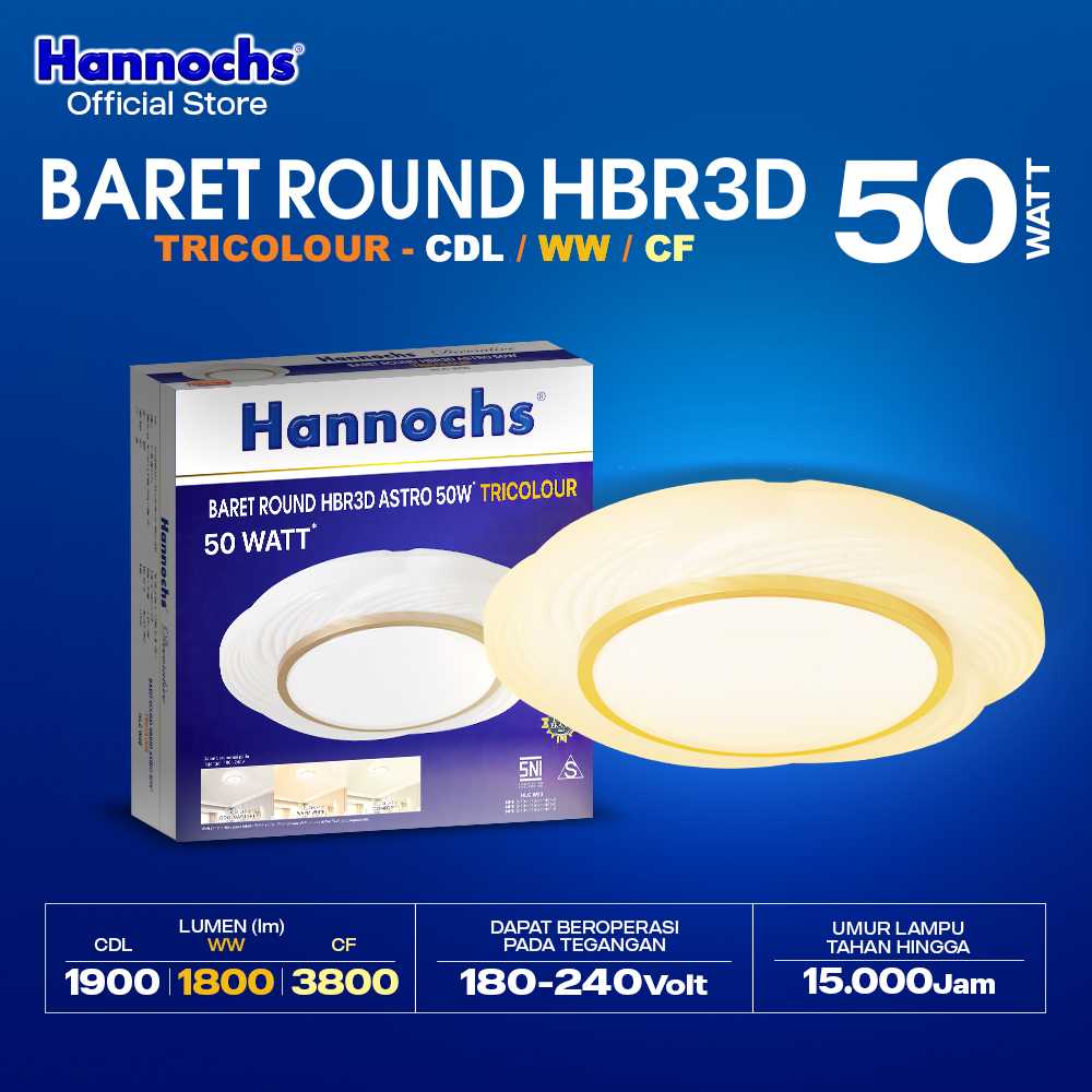 Jual Hannochs Lampu Downlight LED Baret Round HBR3D Astro 50W