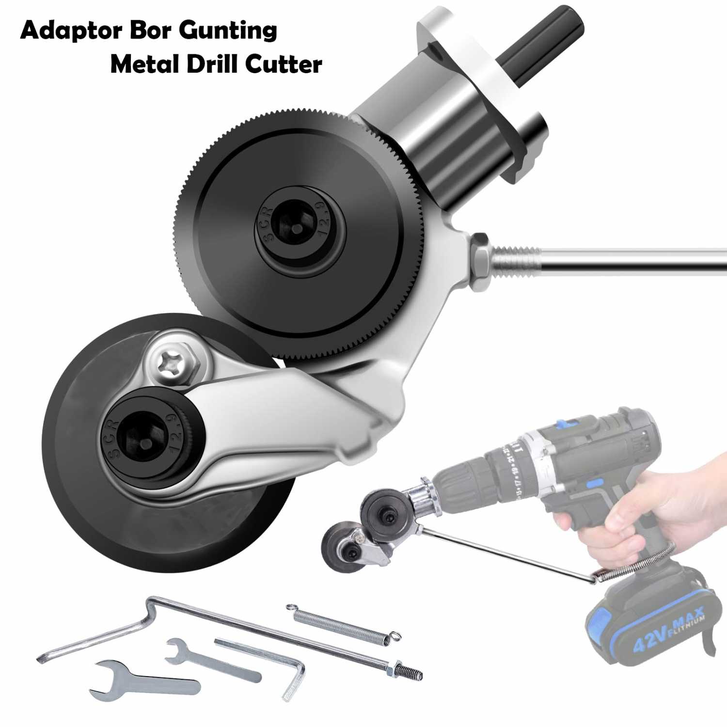 Jual RACHOME Adaptor Bor Gunting Plat Besi Metal Drill Cutter