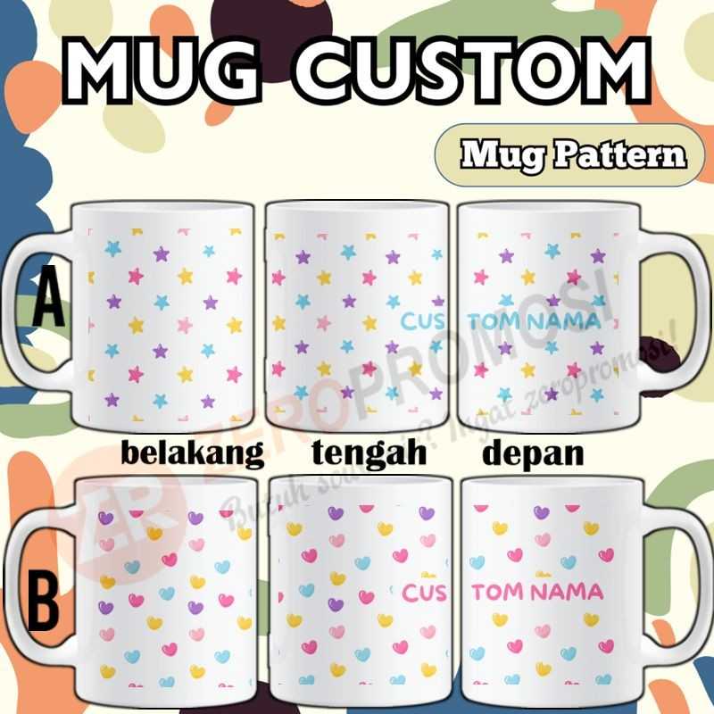 Jual Mug Custom Pattern – Gelas Keramik Custom Nama | Jakmall.com