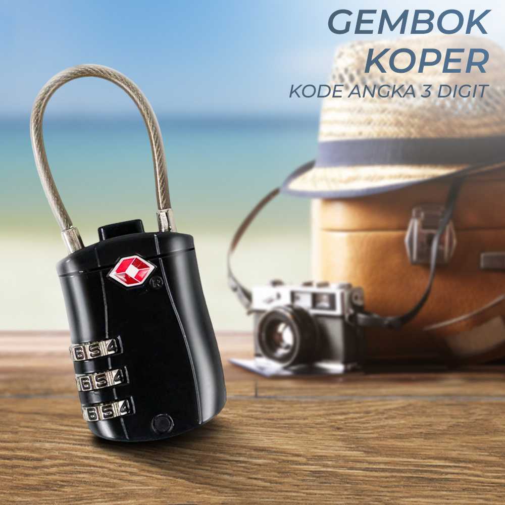 Jual TRAVELSKY Gembok Koper TSA Suitcase Padlock Kode Angka 3