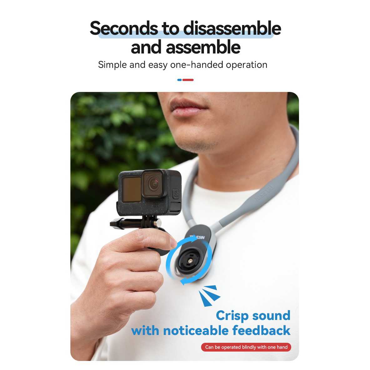 Jual TELESIN Magnetic Neck Holder Mount 2.0 Kalung Leher GoPro