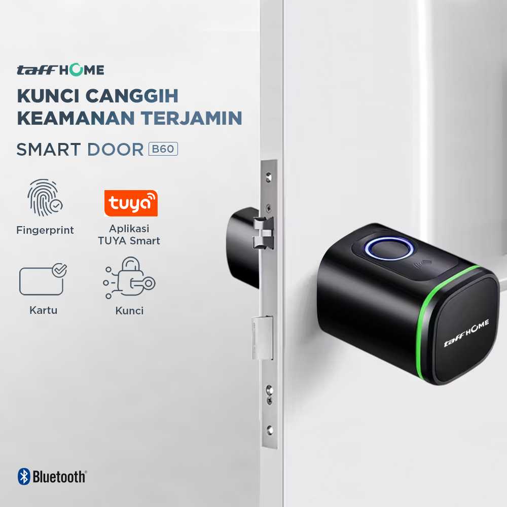 Jual TaffHOME Smart Door Lock Fingerprint Bluetooth Card Alarm