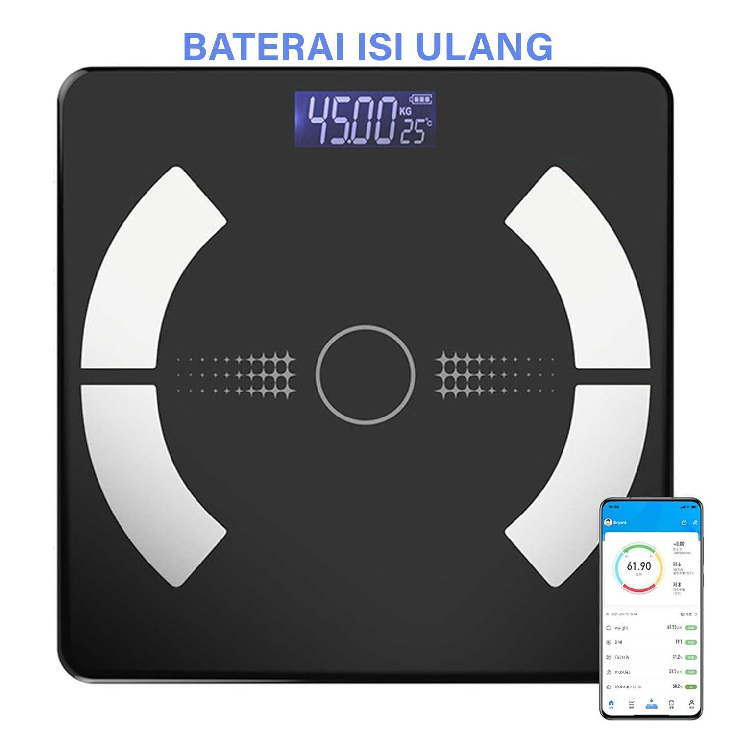 Jual Mansilan Timbangan Badan Digital Scale Bluetooth BMI
