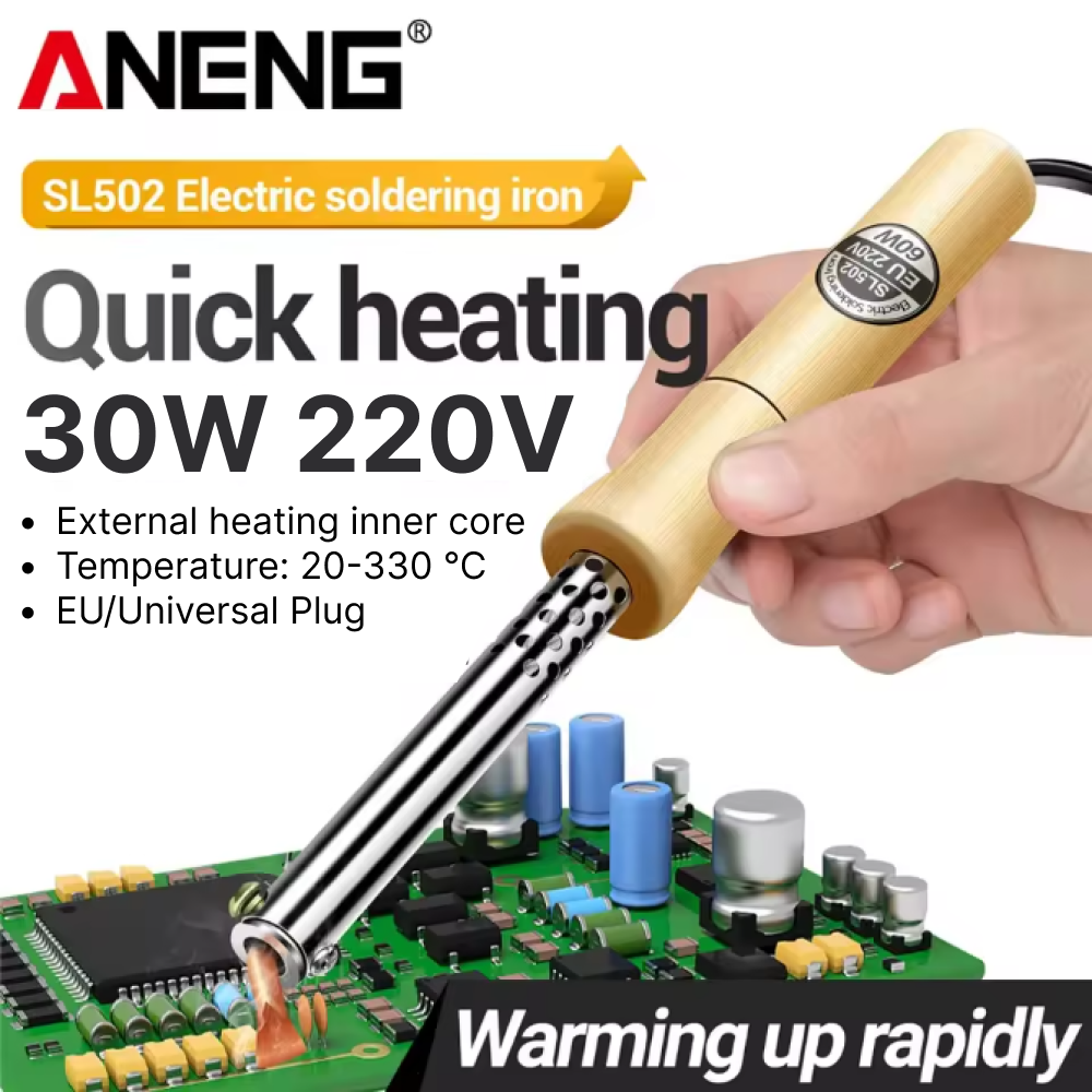 Jual ANENG Solder Listrik Wooden Handle Electric Soldering Iron