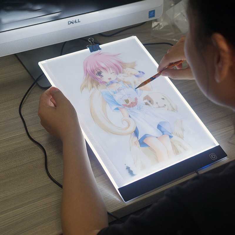 Jual Papan Jiplak Gambar Tracing Board A4 Lampu LED Dg Skala