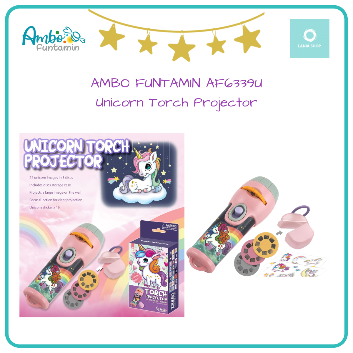 Jual AMBO FUNTAMIN - Unicorn Torch Projector - AF6339U - Senter
