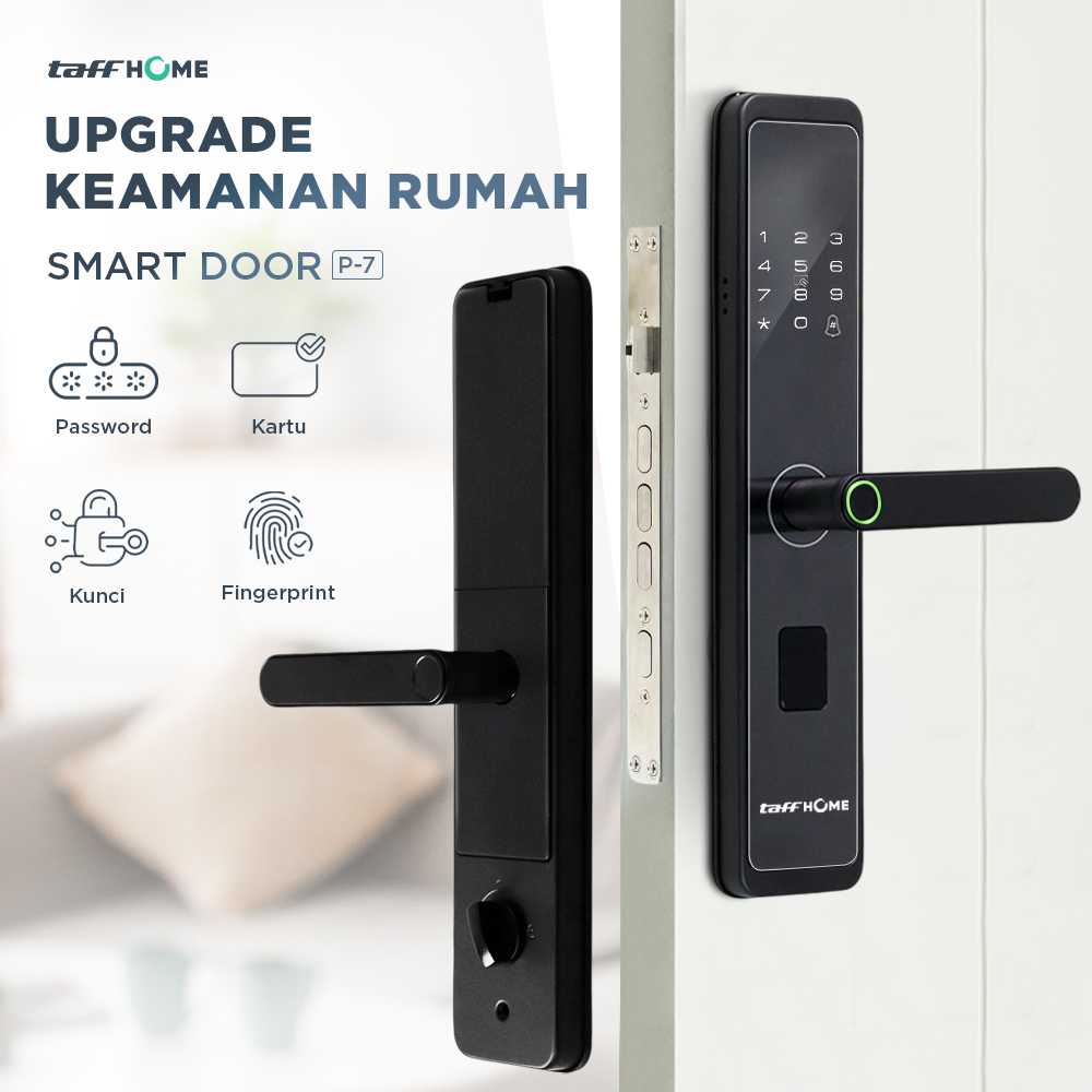 Jual TaffHOME Smart Door Lock Fingerprint Password Card Alarm