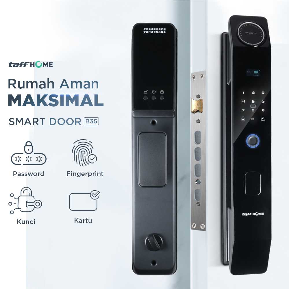 Jual TaffHOME Smart Door Lock Fingerprint Password Card | Jakmall.com
