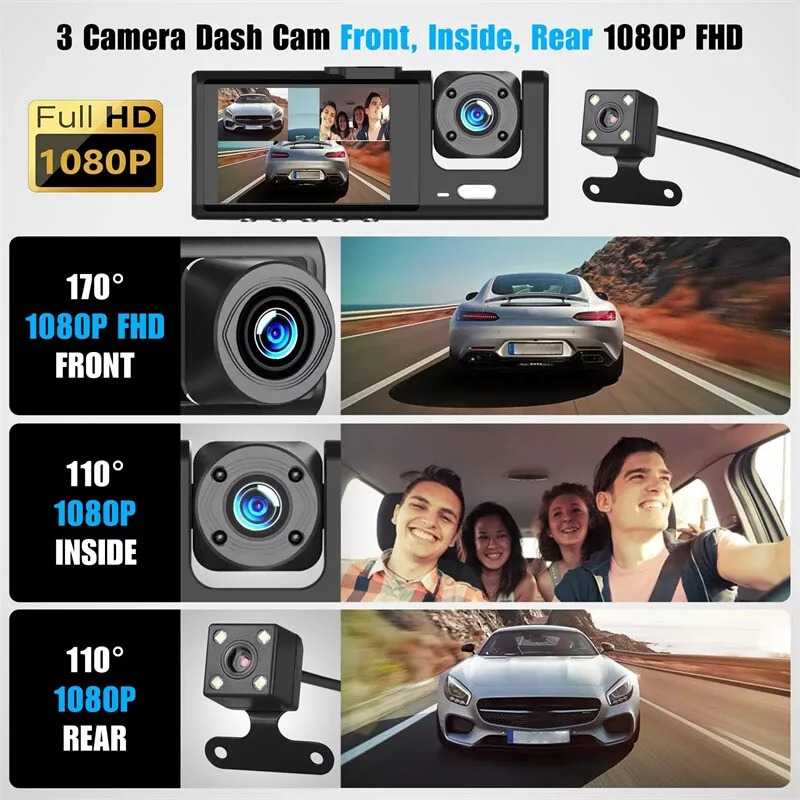 Jual OMGO Kamera Mobil Dashcam 3in1 Rear Front Cabin WiFi FHD