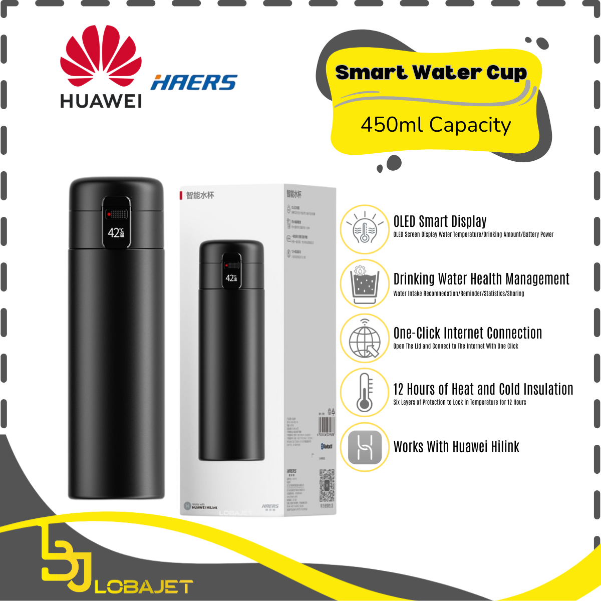 Jual HUAWEI Smart Water Cup 450ML - OLED Smart Display | Jakmall.com