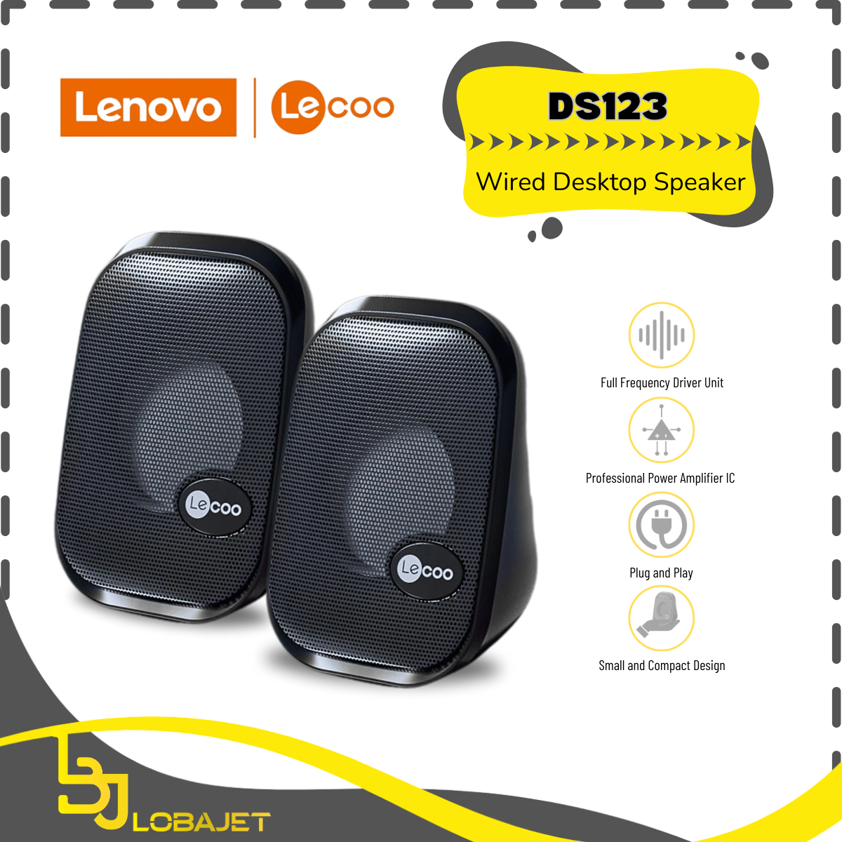 Jual LENOVO LECOO DS123 - Wired Desktop Speaker | Jakmall.com