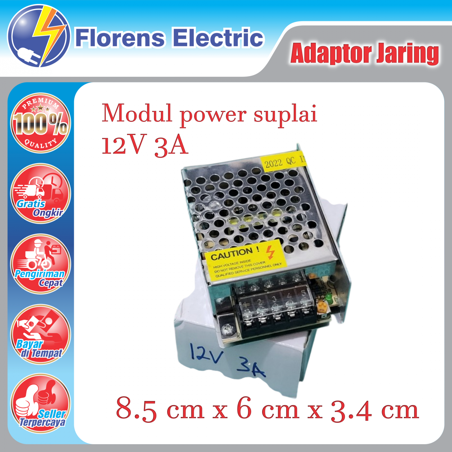 Jual Power Supply Jaring 12v 3A ( Adaptor ) DC 12 v 3 ampere
