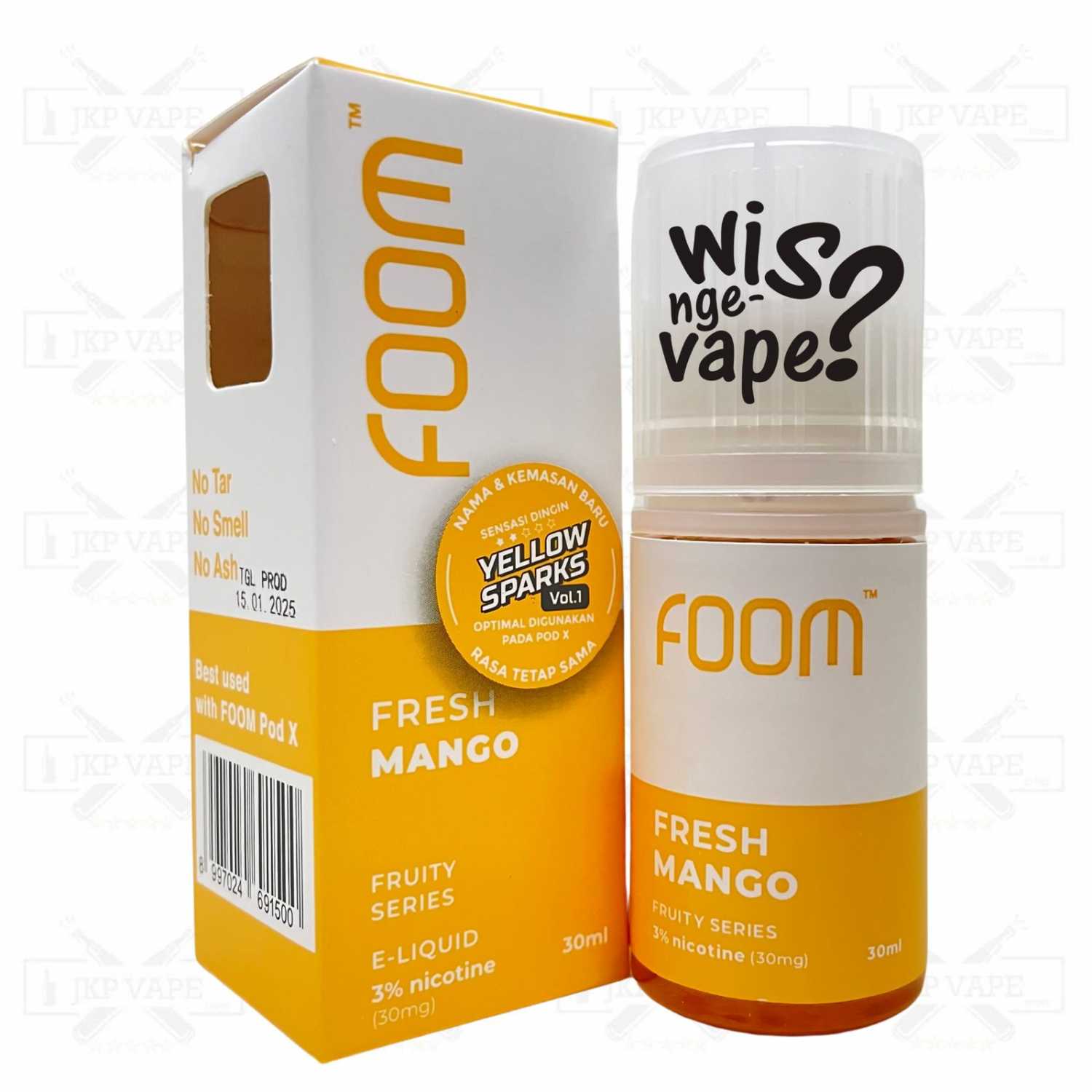 Jual Foom Fresh Mango 30ml - Yellow Sparks V1 Saltnic Liquid