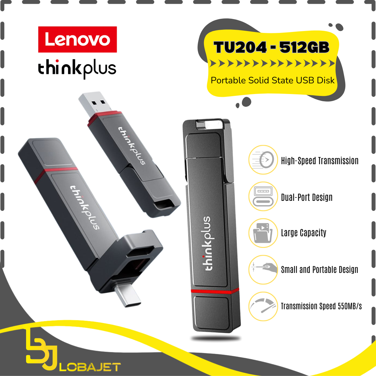 Jual LENOVO thinkplus TU204 512GB - Portable Solid State USB Disk