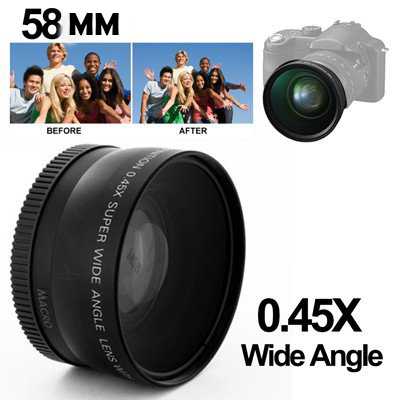 Jual Super Wide Angle Lens 0.45X with Macro 58mm for Canon