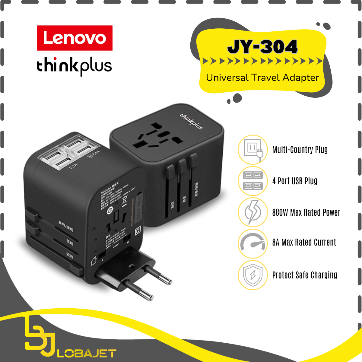 Jual THINKPLUS JY-304 - Universal Travel Adapter with 4 USB Port