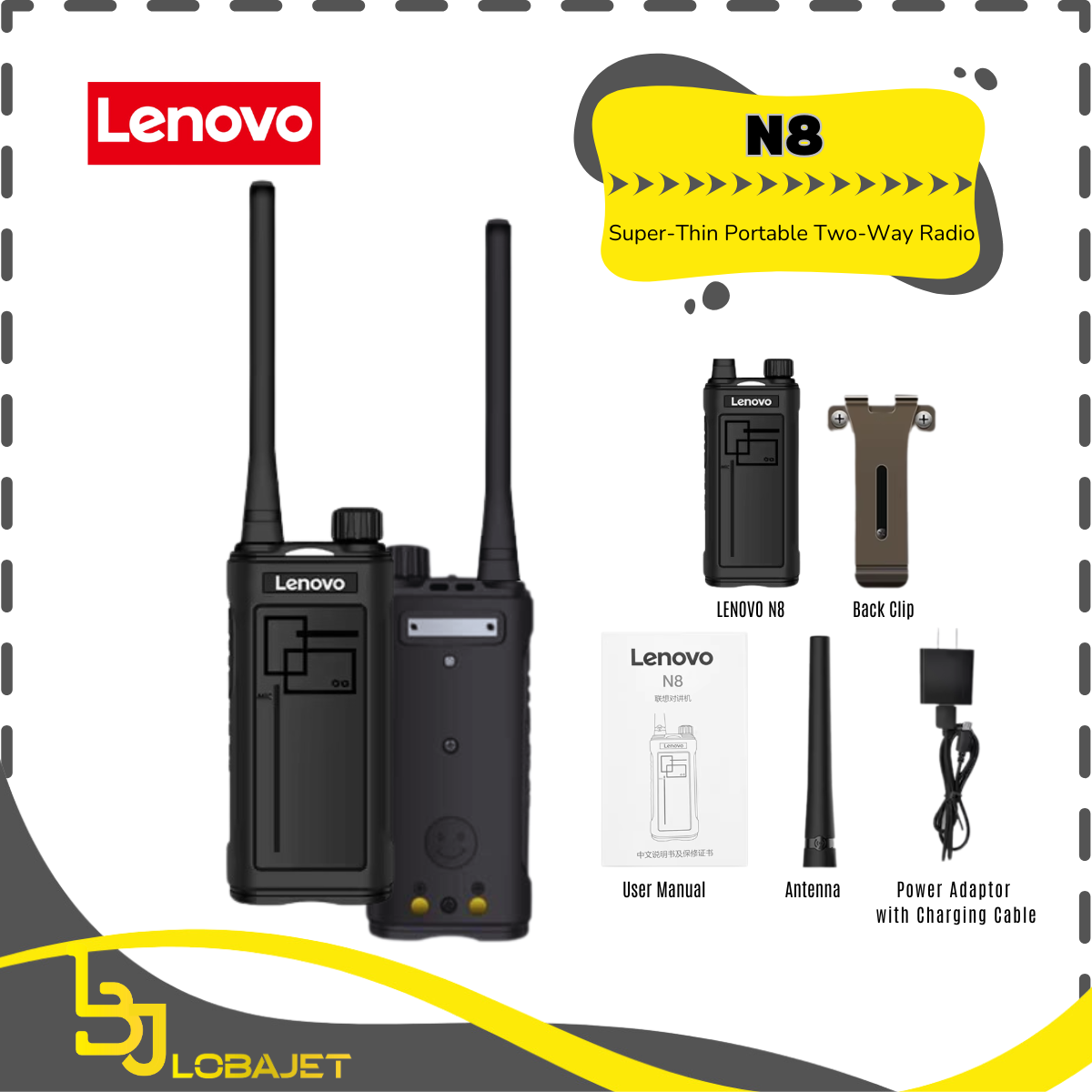 Jual LENOVO N8 - Handy Two-Way Radio Walkie Talkie Single Band