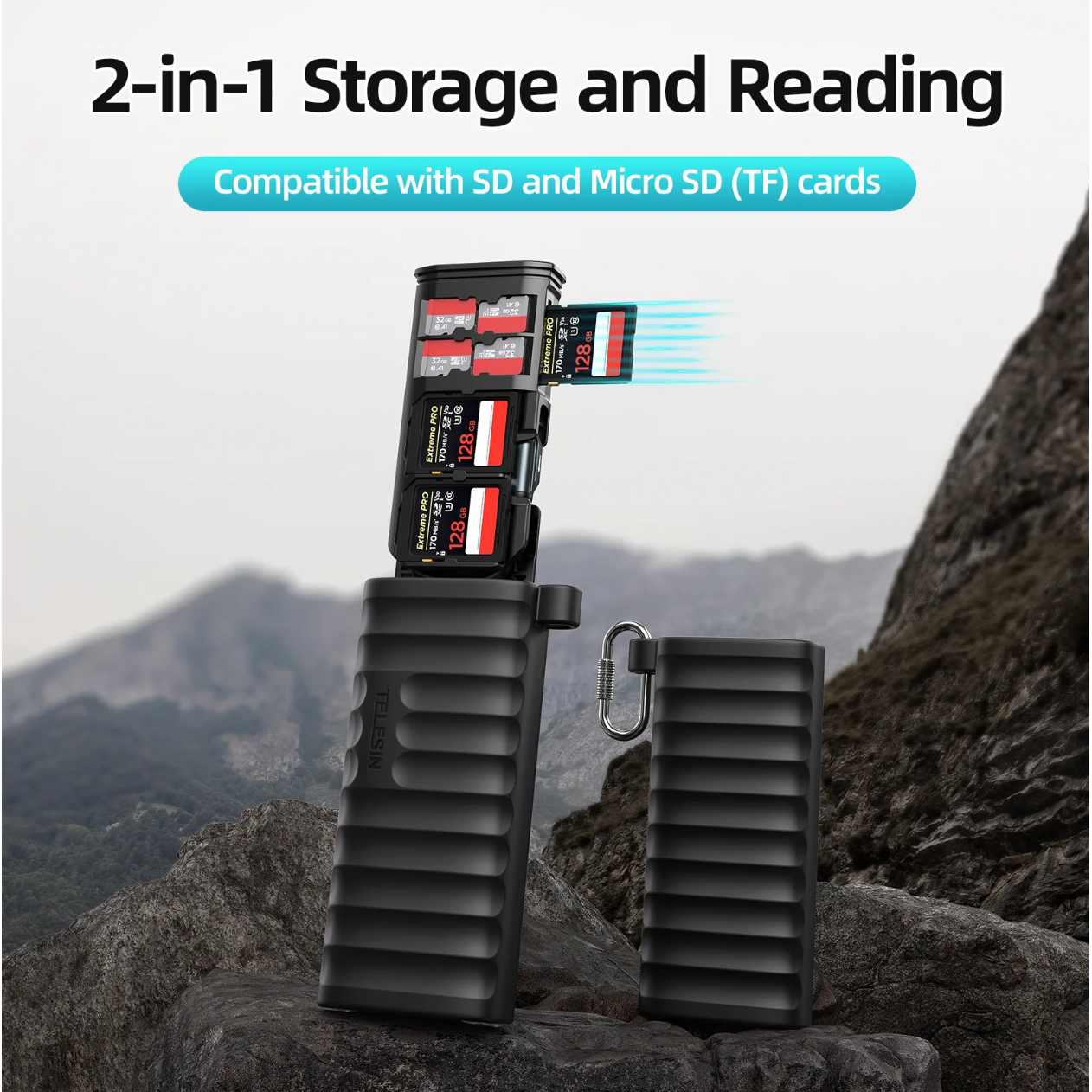 Jual TELESIN 2in1 Card Reader Storage Multifungsi SD TF Nano SIM