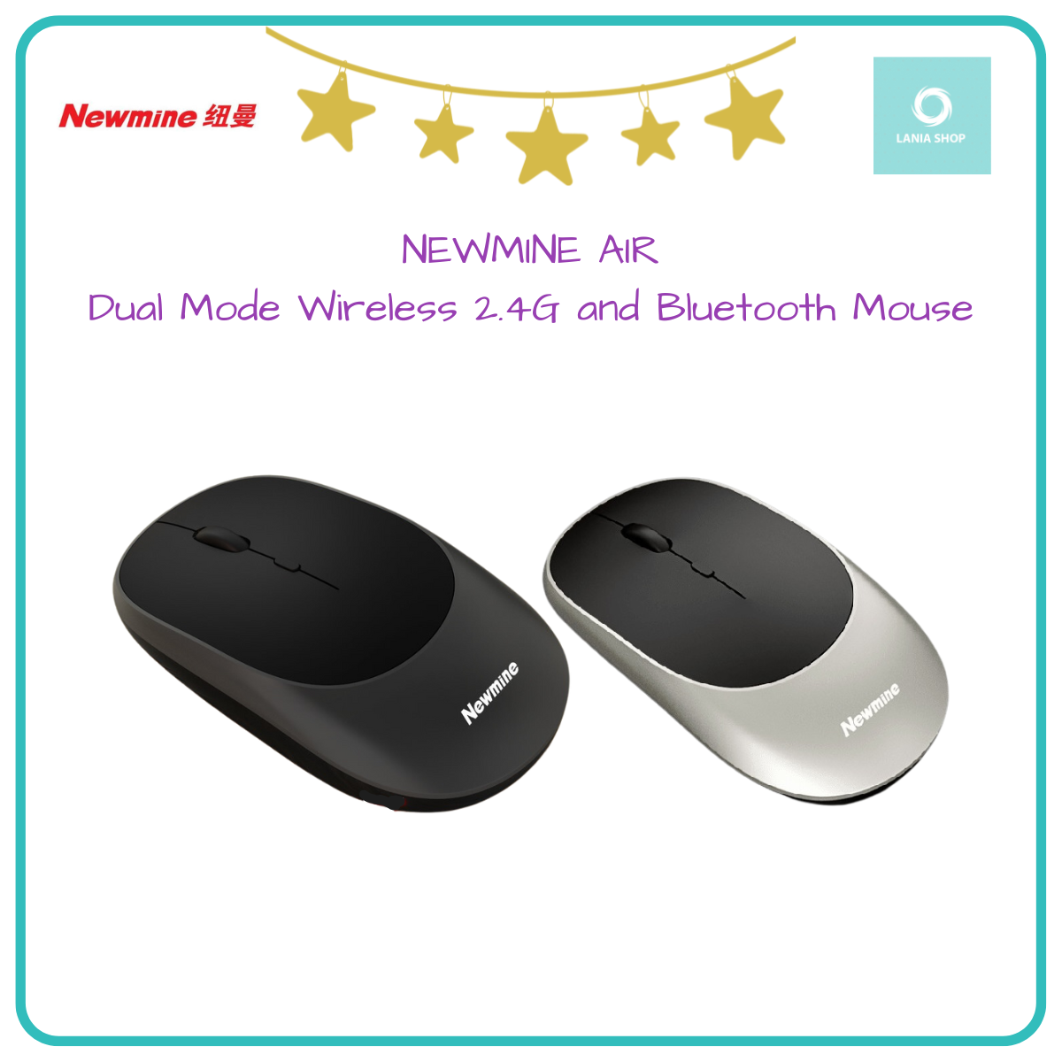 Jual NEWMINE AIR - Dual Mode Wireless 2.4G and Bluetooth Mouse