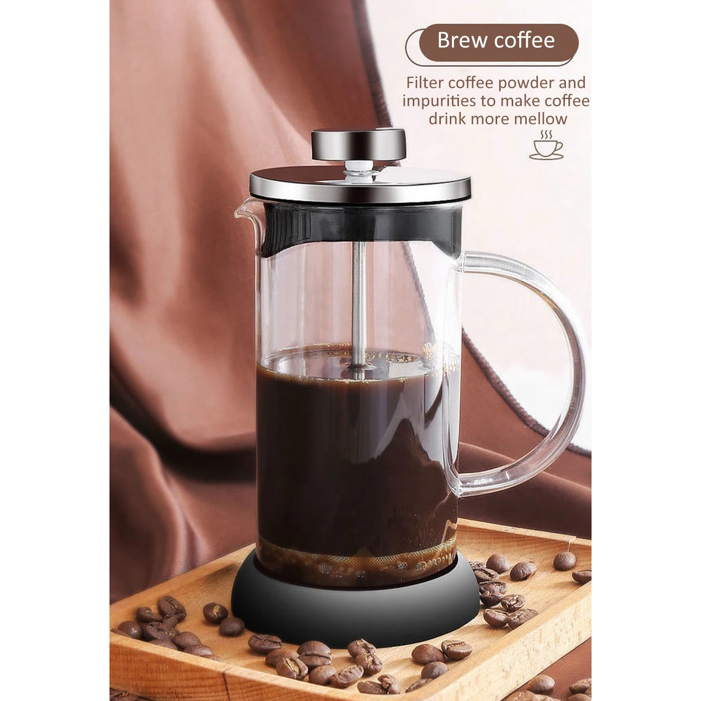 Jual ENOCH French Press Plunger Coffee Maker Pot 3 Layer Filter