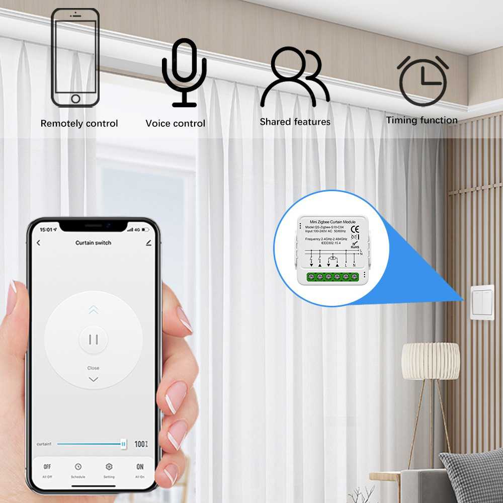 Jual Aubess Mini Smart Curtain Switch ZigBee Tuya 1 CH Control Jual Aubess Mini Smart Curtain Switch ZigBee Tuya 1 CH Control
